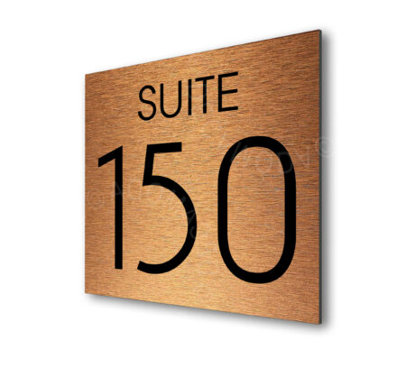Modern Brushed Copper Suite Door Number Sign | Suite Numbers | Copper