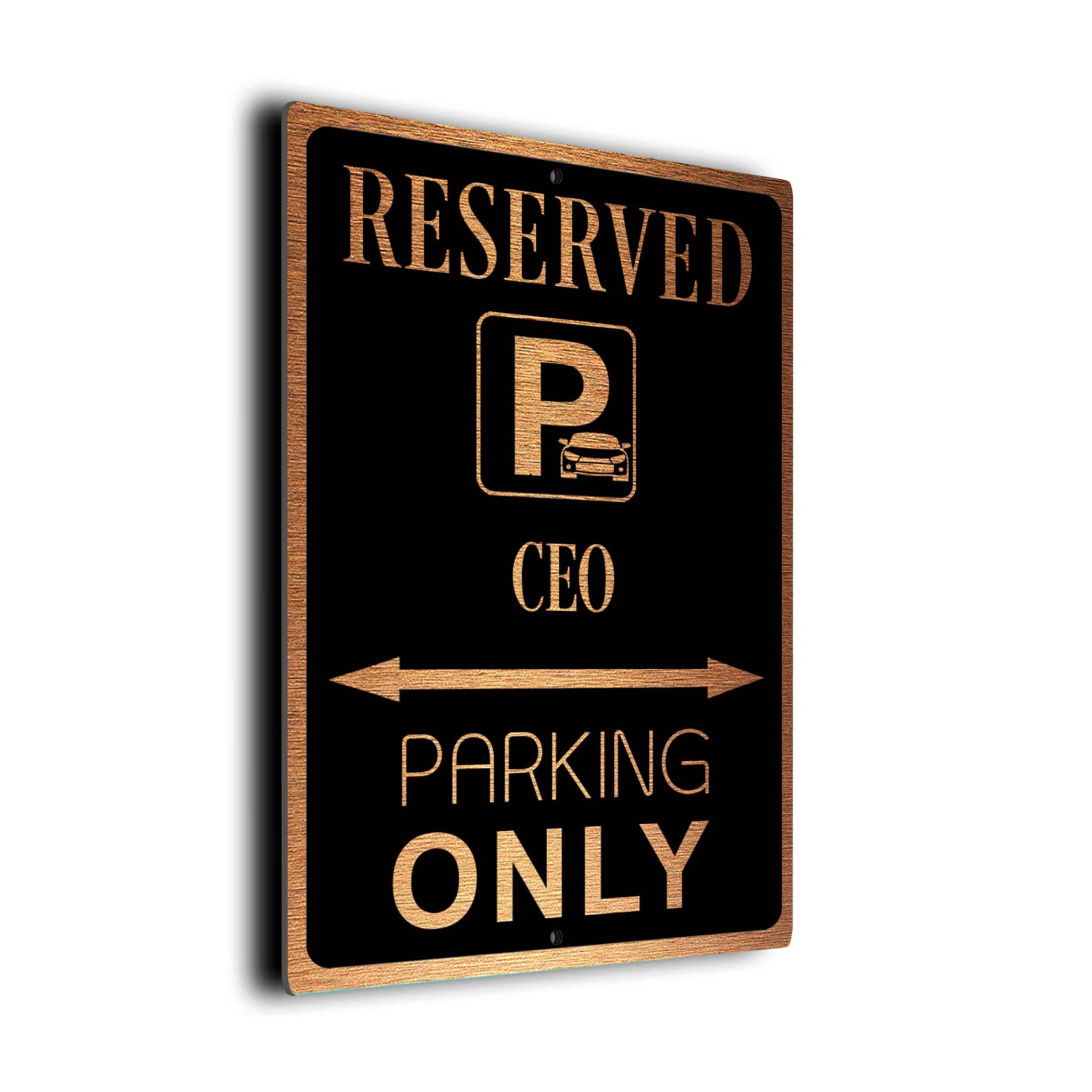 CEO Parking Only Sign | CEO Parking Only Sign for Garge | Brushed Metal ...