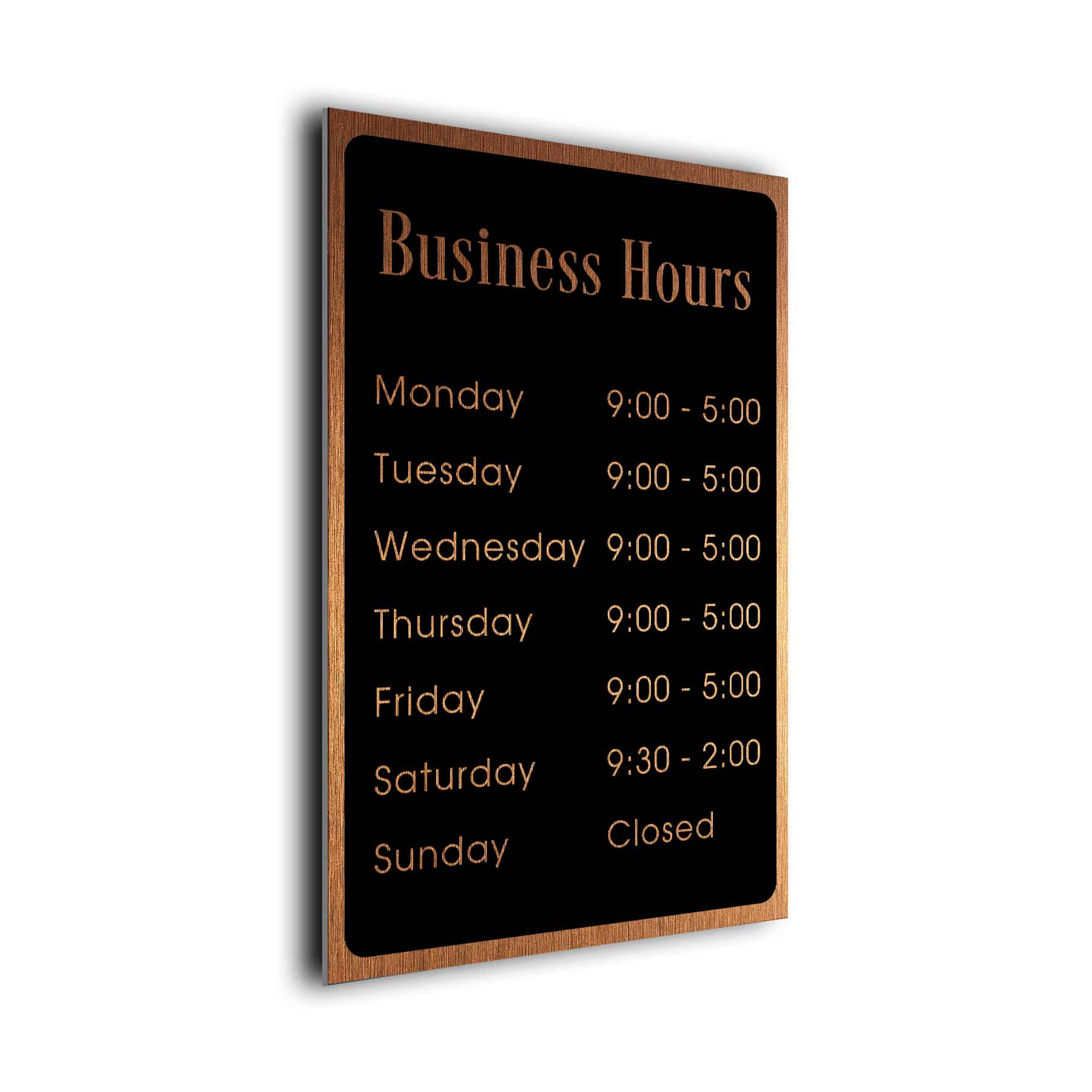 Custom Business Hours Sign-BH-121223-BC - Decamoda