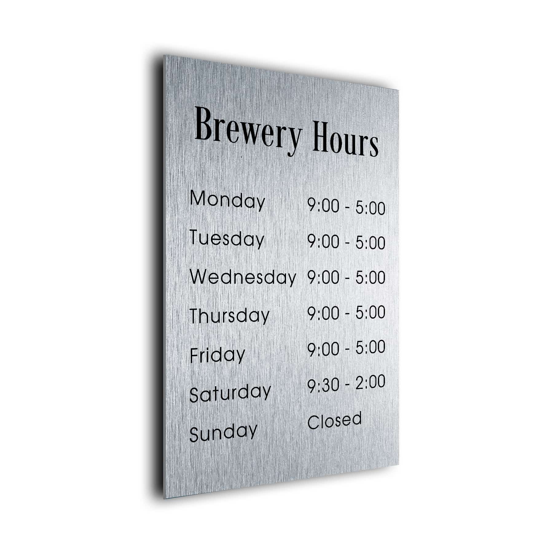 Custom Brewery Hours Sign-BRH-121223-BC - Decamoda