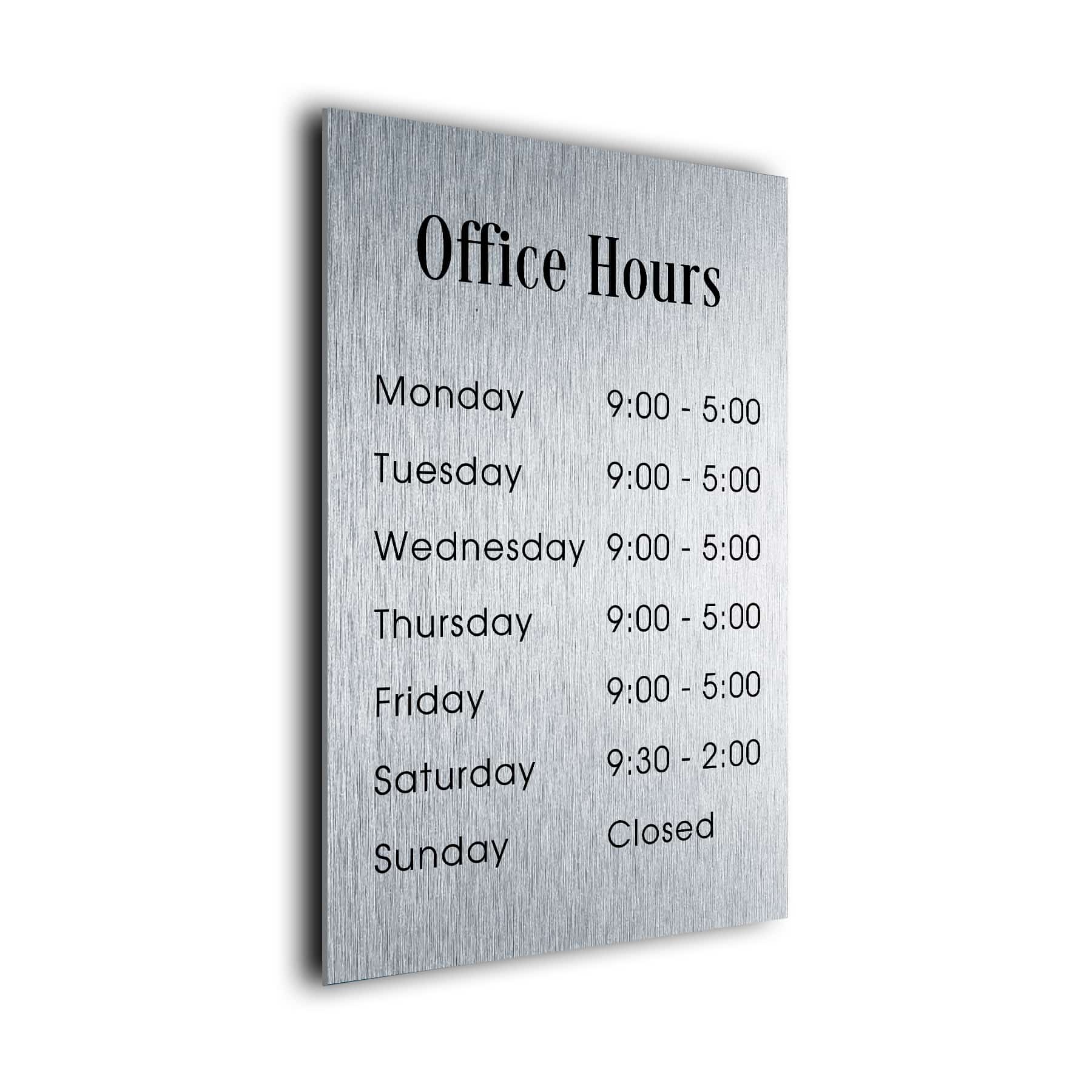 Contemporary Office Hours Sign-OFH-121223-SB